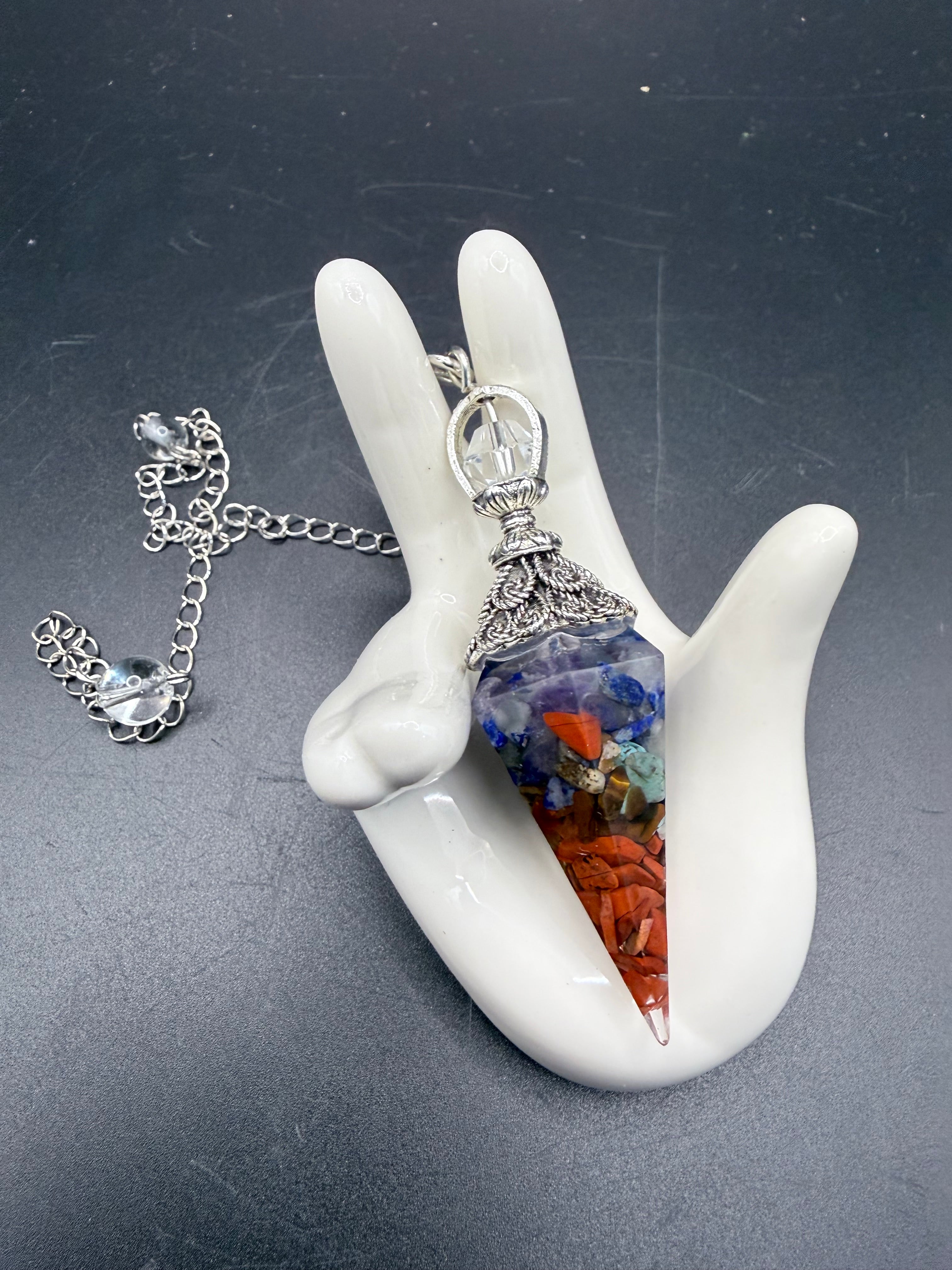 Orgonite Chakra Pendulum with Crystal Chips – Crystal wonderland